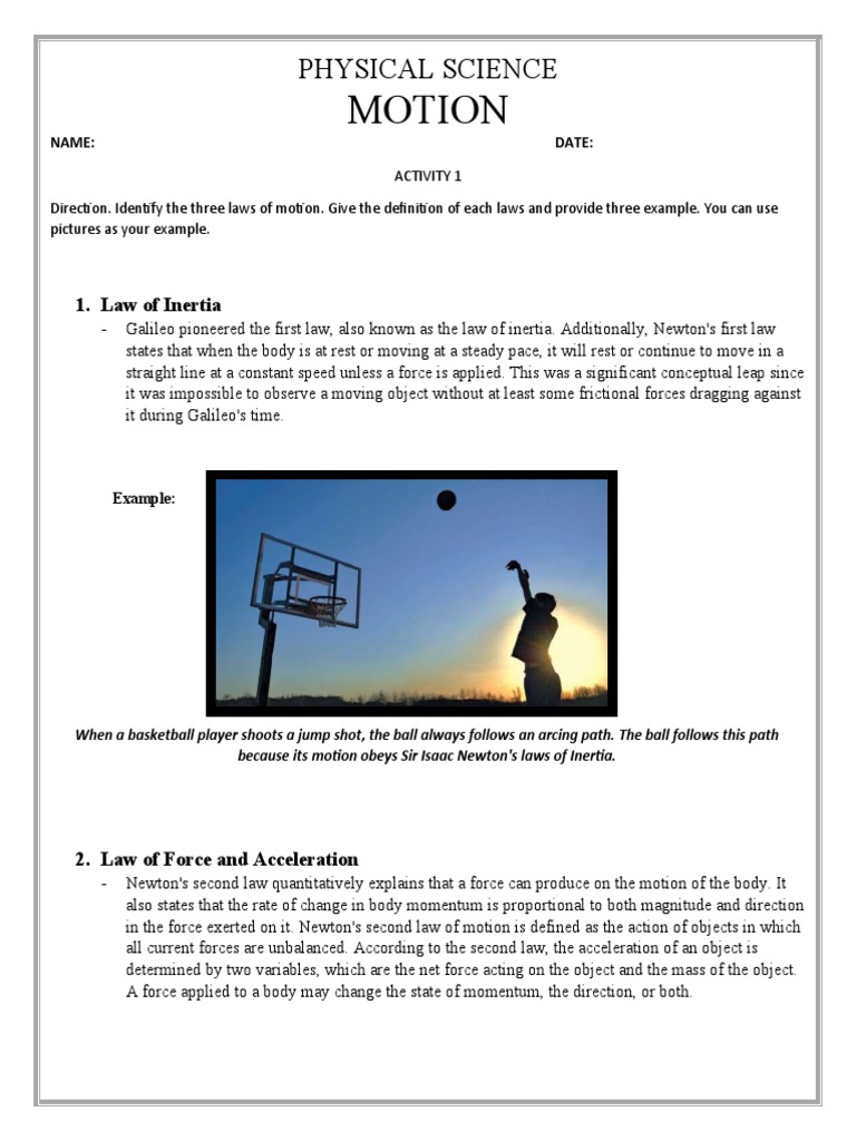 Motion: Physical Science | PDF | Force | Newton's Laws Of Motion