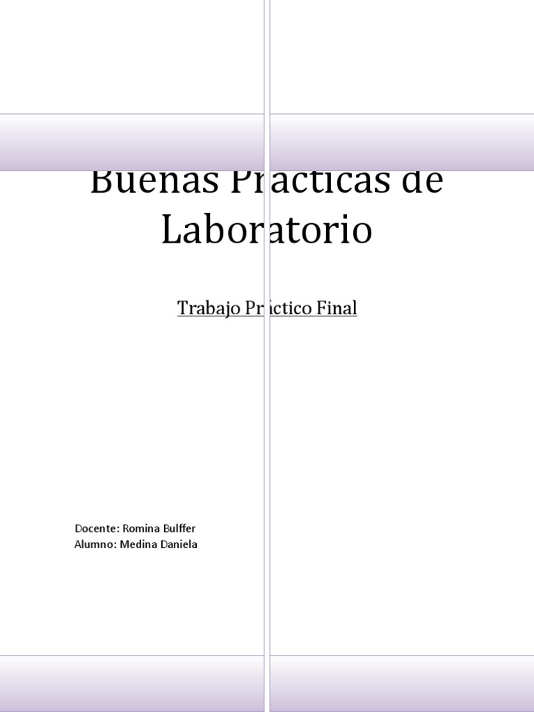 Trabajo Final - Buenas Prácticas de Laboratorio | PDF | Agua | Laboratorios