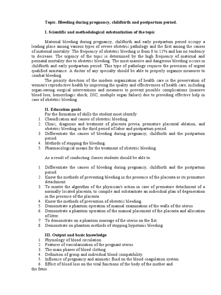 Management of Obstetric Bleeding: A Guide to Diagnosis, Treatment and ...