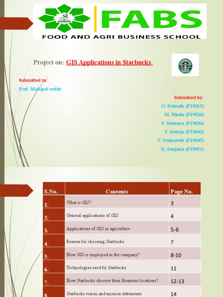 Project On:: GIS Applications in Starbucks | PDF | Geographic ...