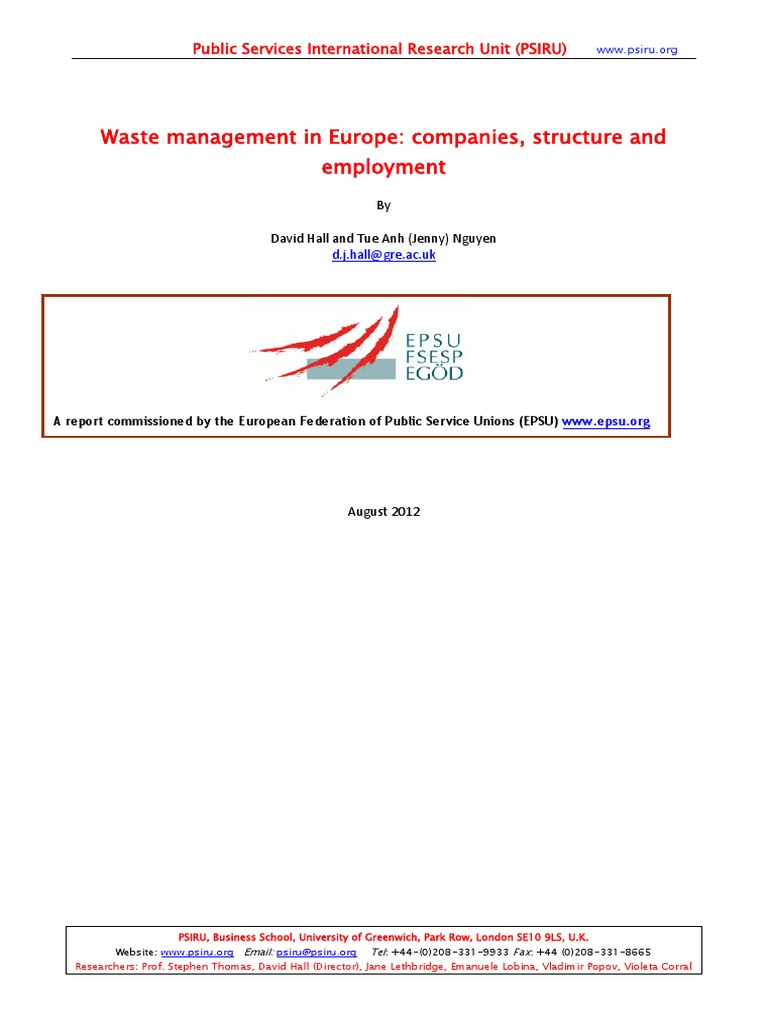Waste Management in Europe | PDF | European Union | Waste
