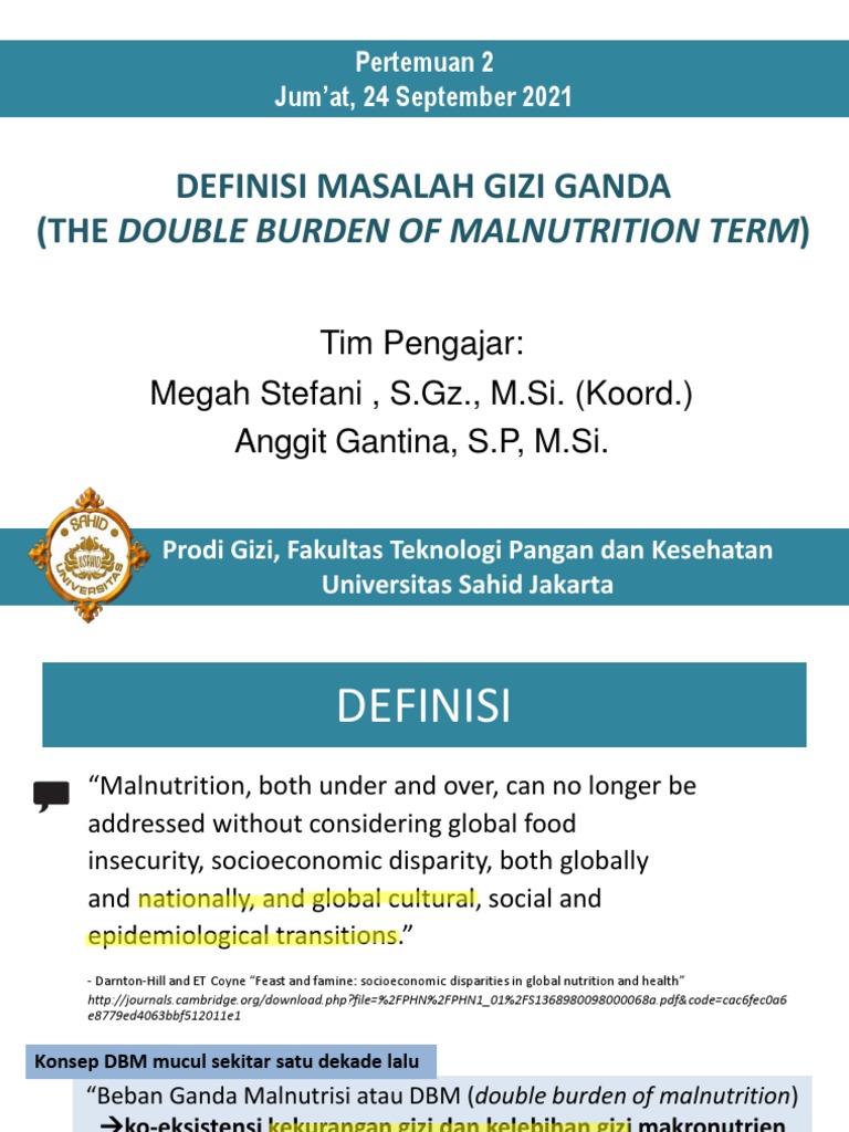Double Burden of Malnutrition | PDF | Malnutrition | Human Nutrition