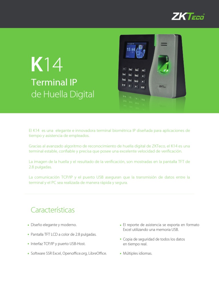 Ficha Tecnica - K14 | PDF | Terminal de computadora | Pantalla de cristal líquido