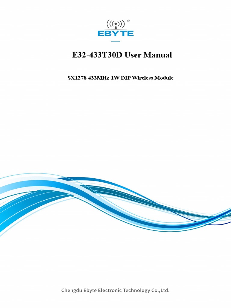 E32-433T30D User Manual: Sx1278 433Mhz 1W Dip Wireless Module | PDF | Parameter (Computer ...
