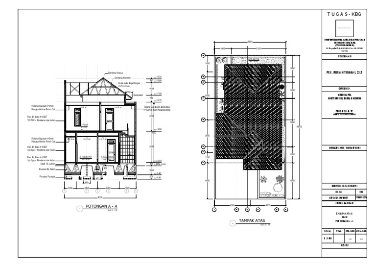 30-Rusyda Hurin Tsania-POTONGAN A-A DAN TAMPAK ATAS | PDF