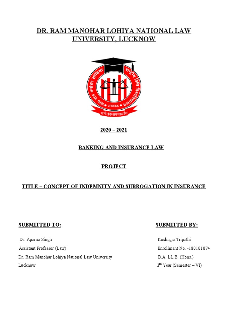 Final Insurance Project PDF | PDF | Subrogation | Indemnity