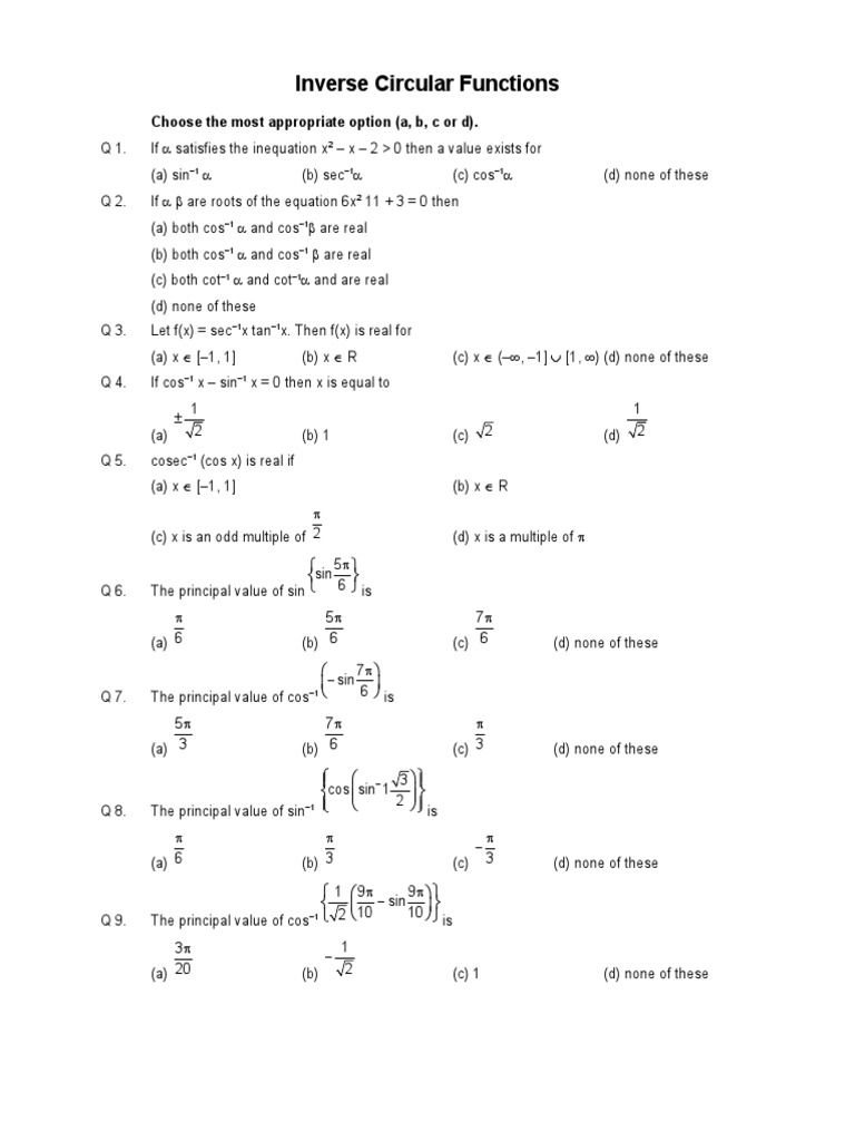 03 - Inverse Circulae Function - A DAS GUPTA | PDF | Trigonometric ...