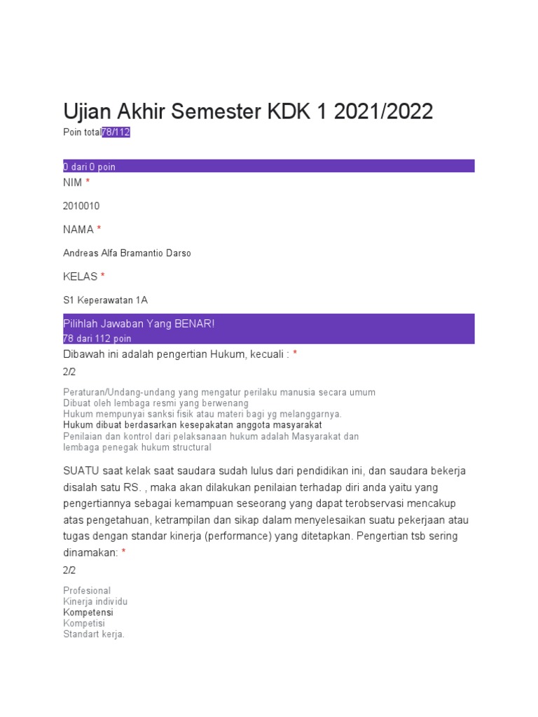 Uas KDK 1 | PDF