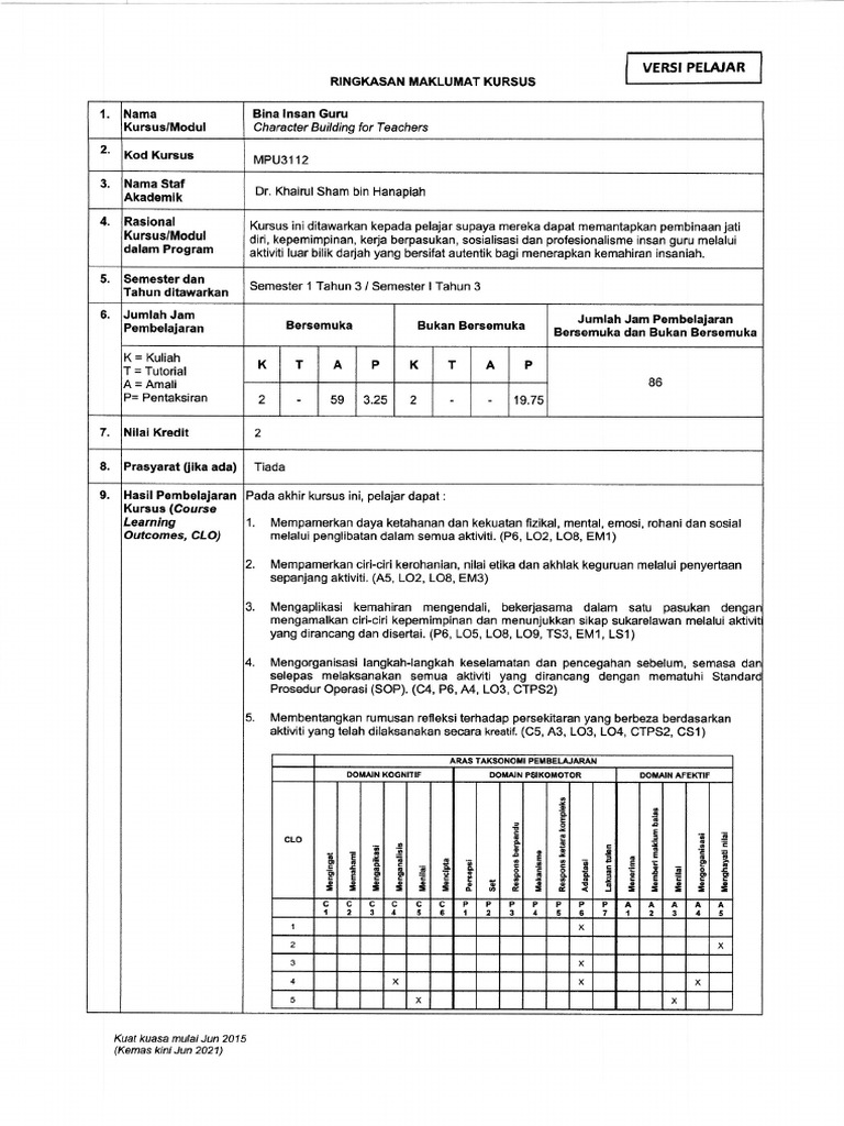 Mpu3112 Versi Pelajar | PDF