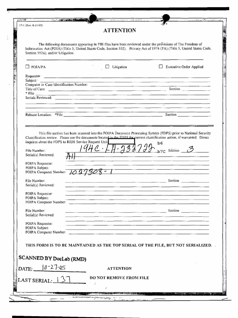 Notorious BIG FBI Documento - Parte 2 | Freedom Of Information Act ...