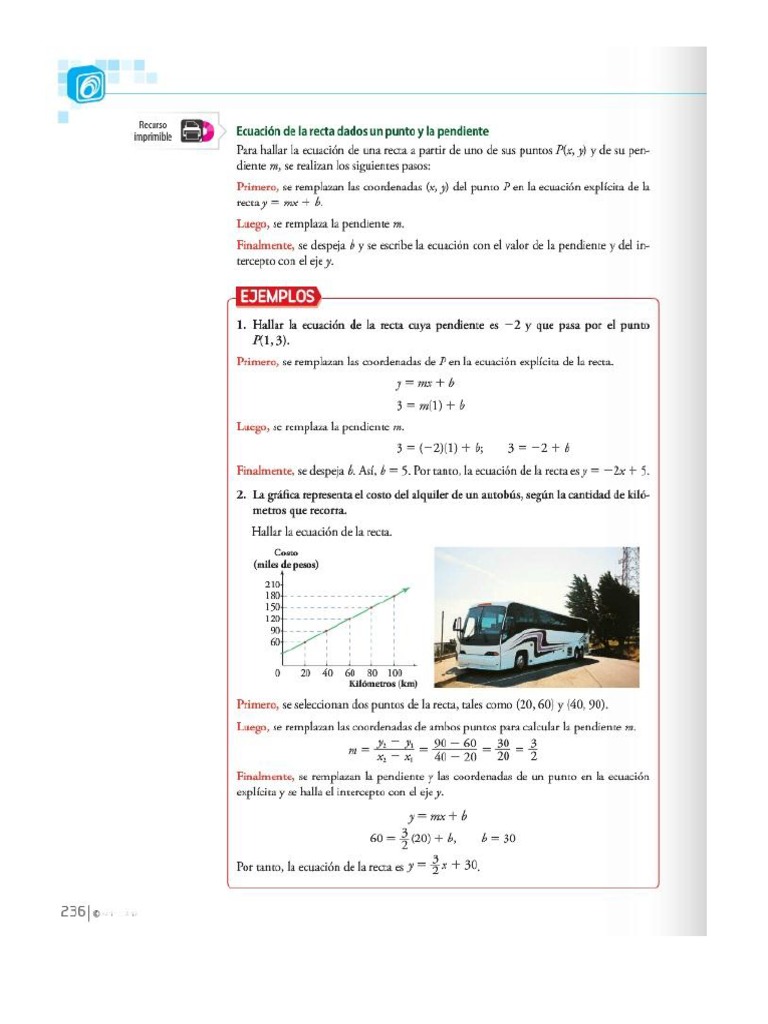 Ecuación Punto Pendiente | PDF