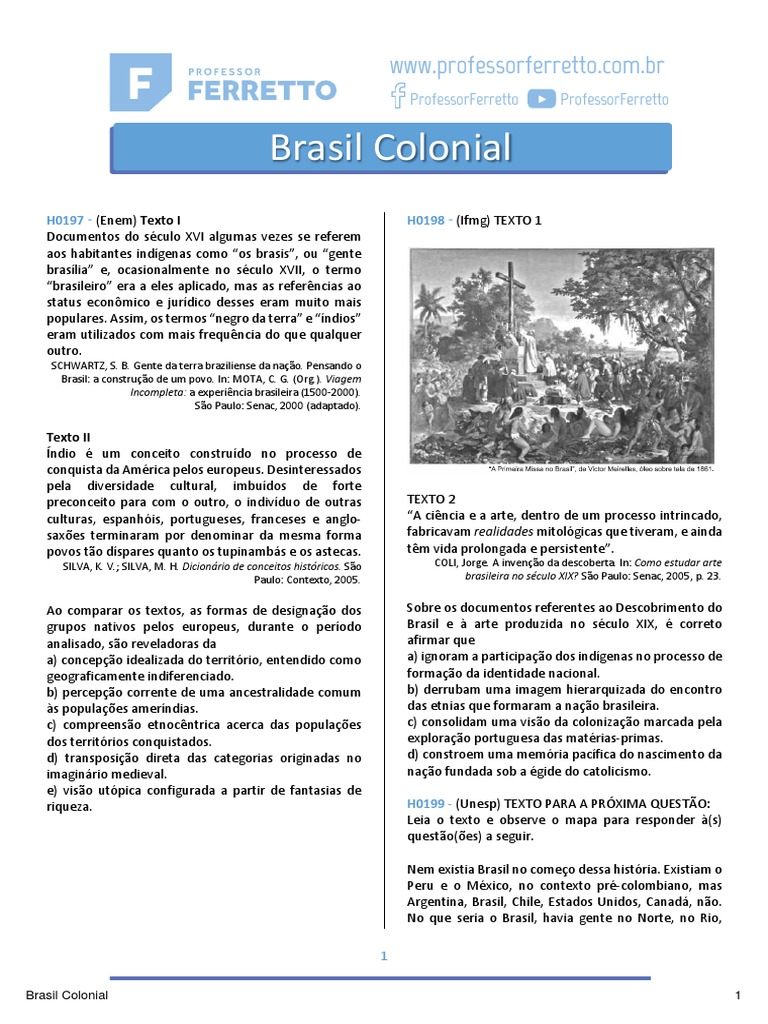 Apostila de História Completa | PDF | Brasil | Era dos Descobrimentos