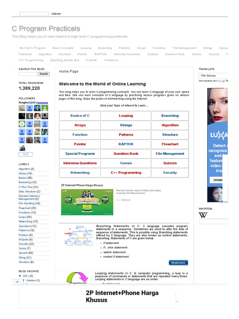 C Program Practicals Home Page Pdf C Programming Language Array Data Type