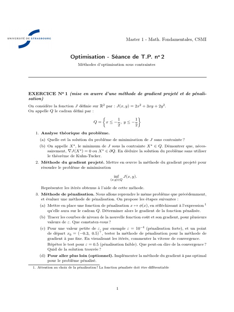 Méthodes d'Optimisation sous Contraintes | PDF | Optimisation ...