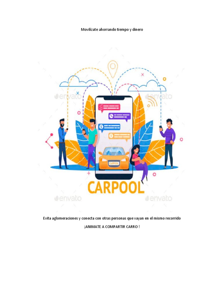 Flyer, Formulario y Beneficios Carpooling | PDF