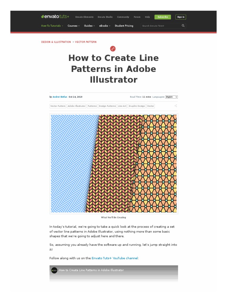 How To Create Line Patterns in Adobe Illustrator: Design & Illustration ...