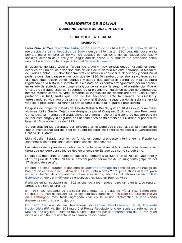 Tareas Tania | PDF | Gobierno | Bolivia