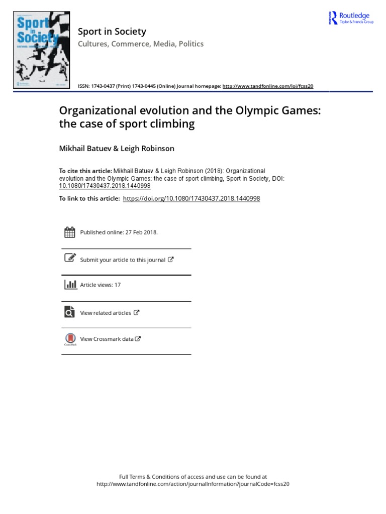 Organizational Evolution and The Olympic Games: The Case of Sport ...