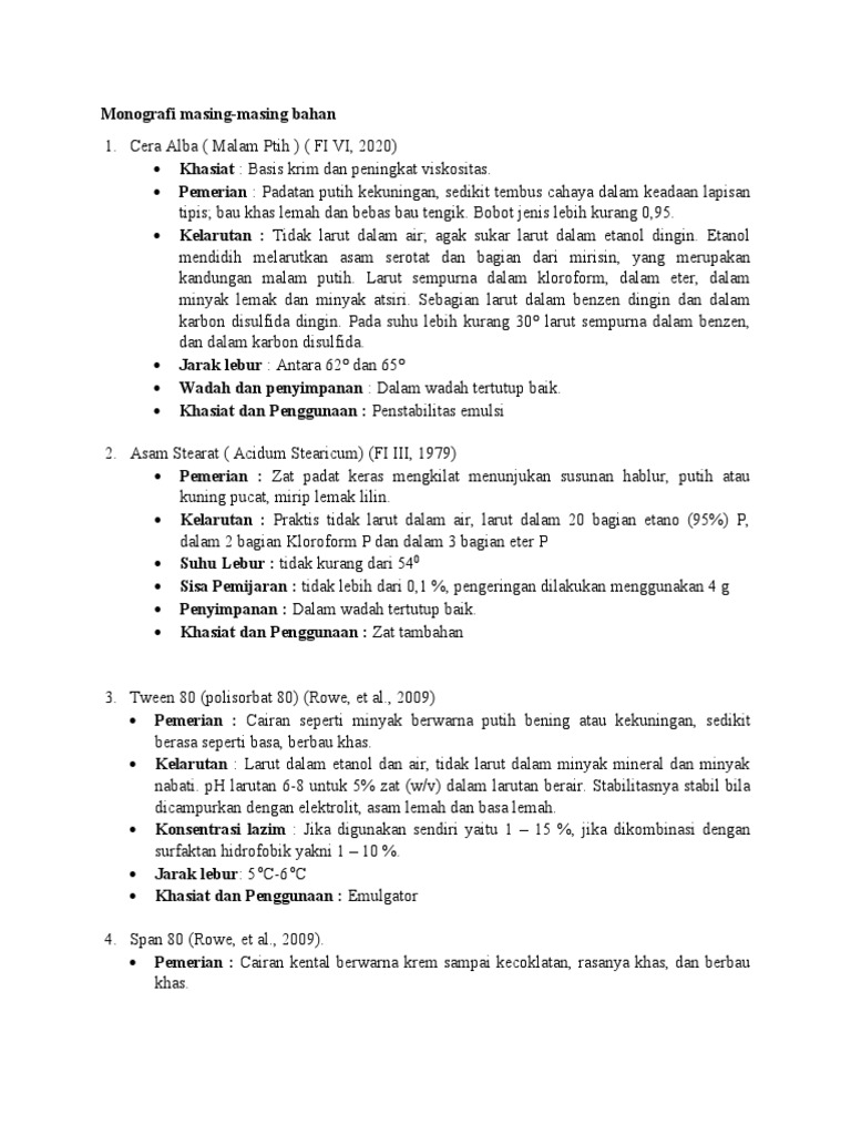 Monografi Bahan | PDF