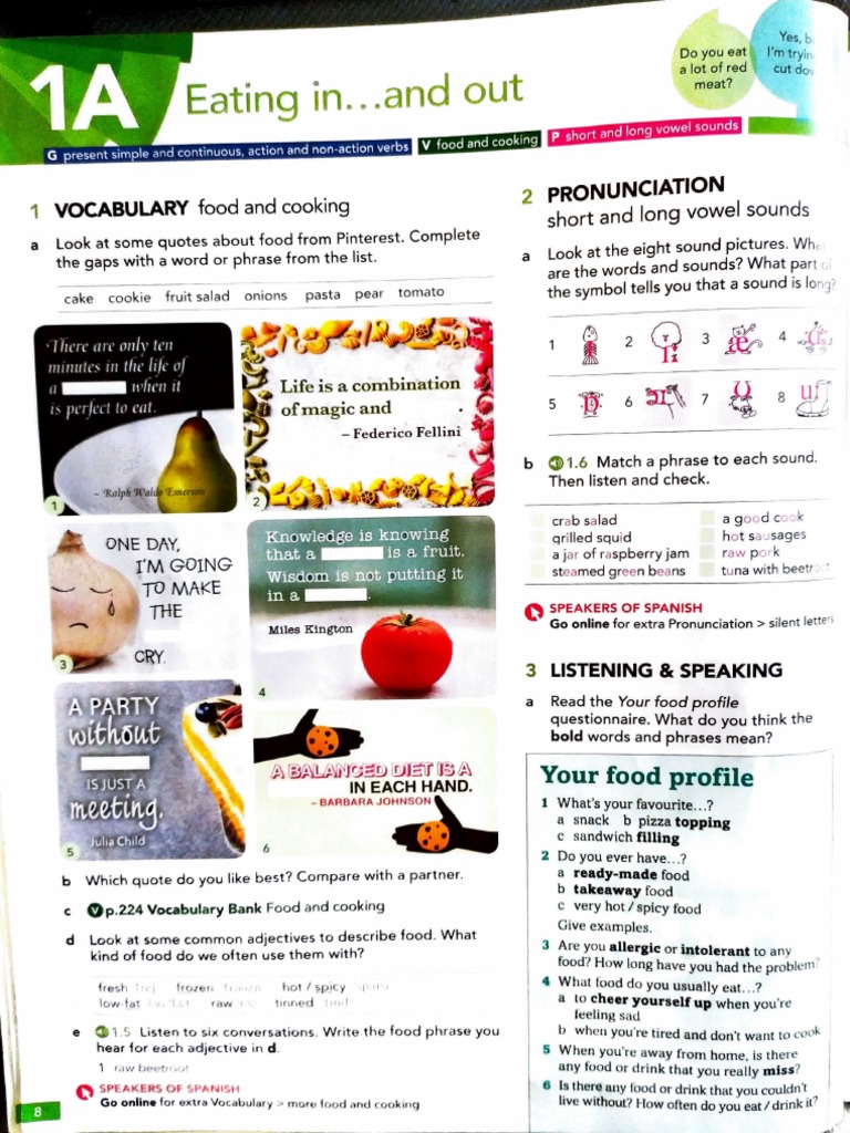 Unit 1 | PDF | Meal | English Language