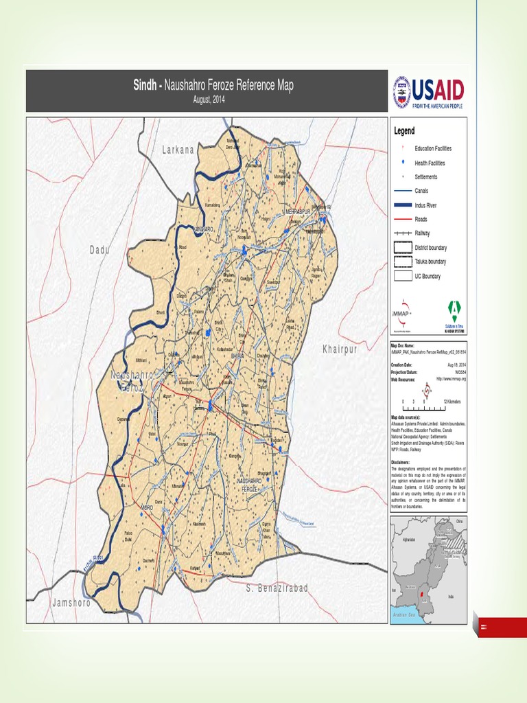 Sindh - Naushahro Feroze Reference Map | PDF