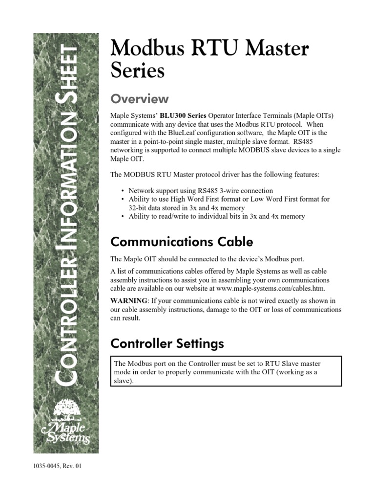 Modbus Master | PDF | Programmable Logic Controller | Computer Data Storage