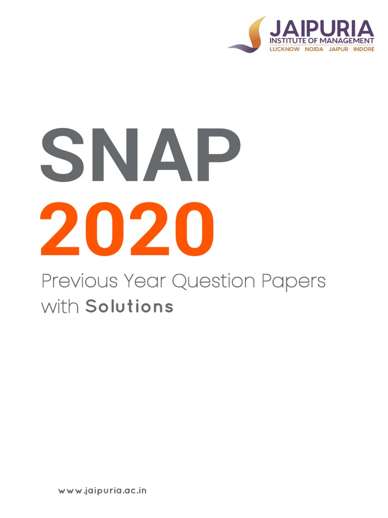 SNAP 2020 Previous Year Papers | PDF | Stocks | Interest