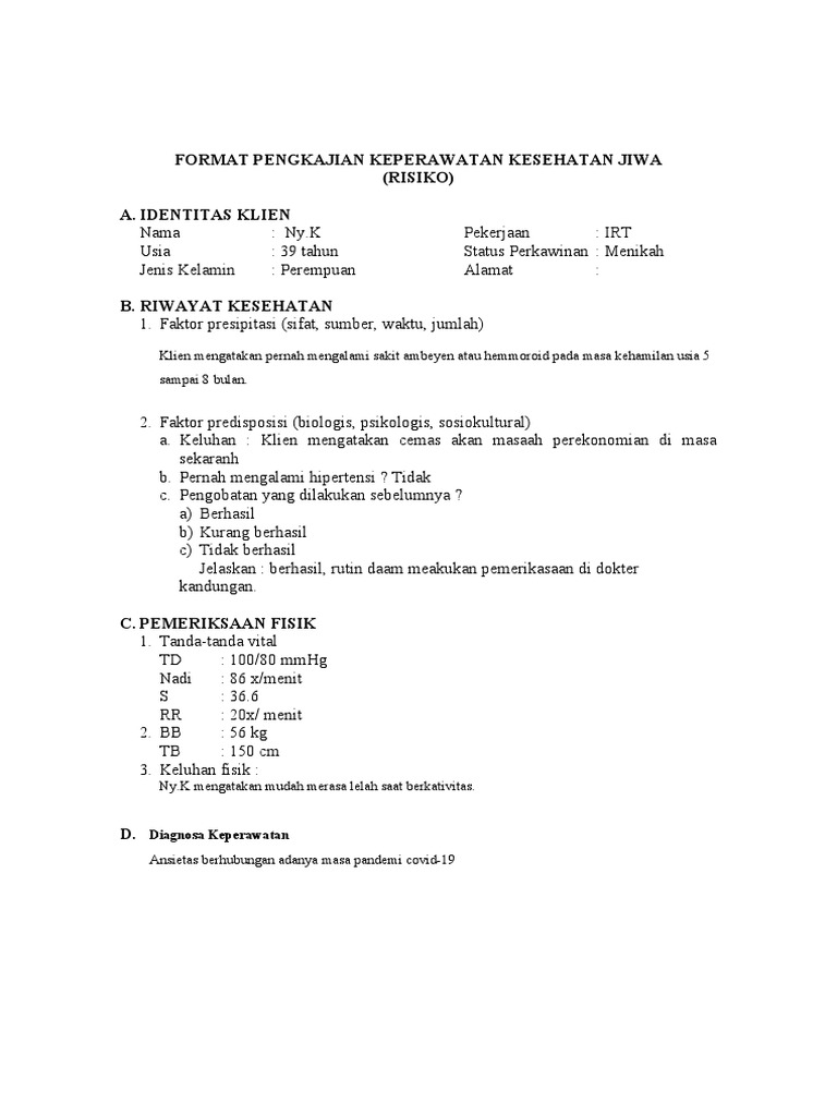 Asuhan Keperawatan Klien Dengan Ansietas | PDF | Pengembangan Diri | Kesehatan Holistik