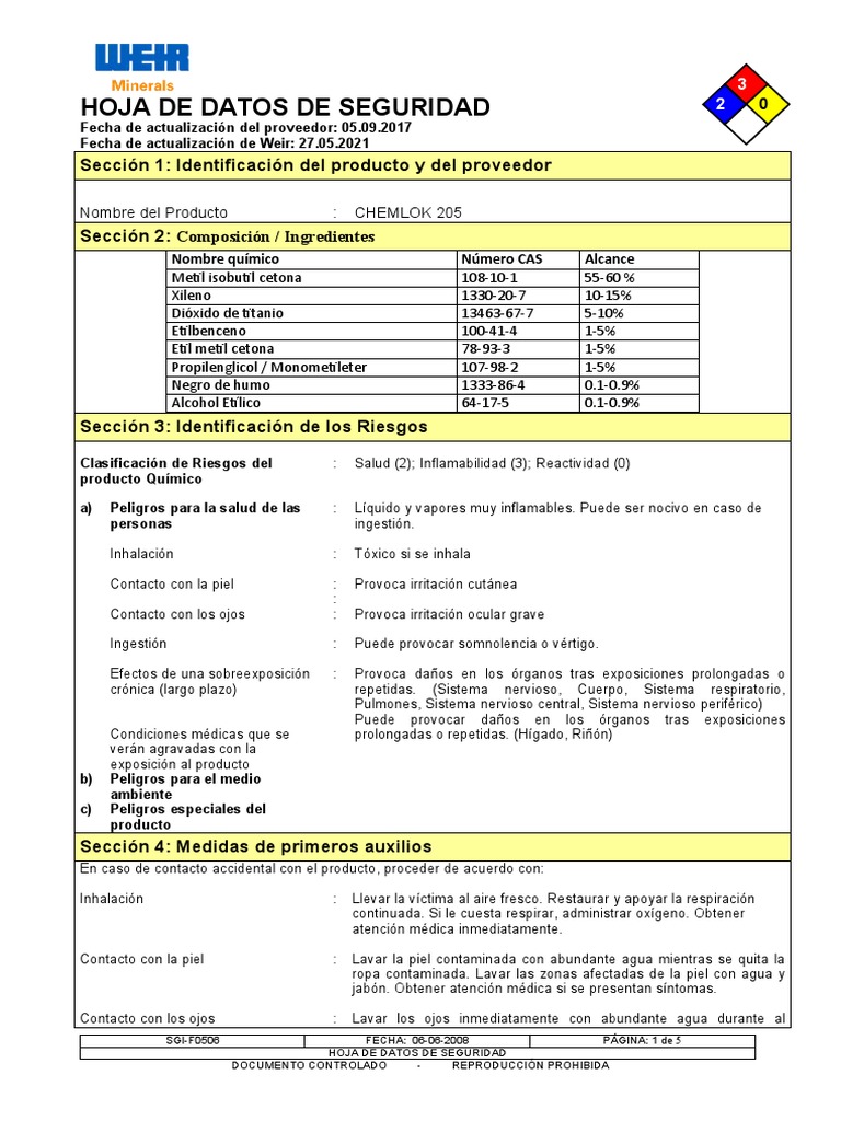 Chemlok 205 | PDF | Agua | Contaminación