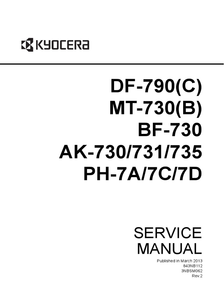 DF-790 (C) MT-730 (B) BF-730 AK-730/731/735 PH-7A/7C/7D: Service Manual ...
