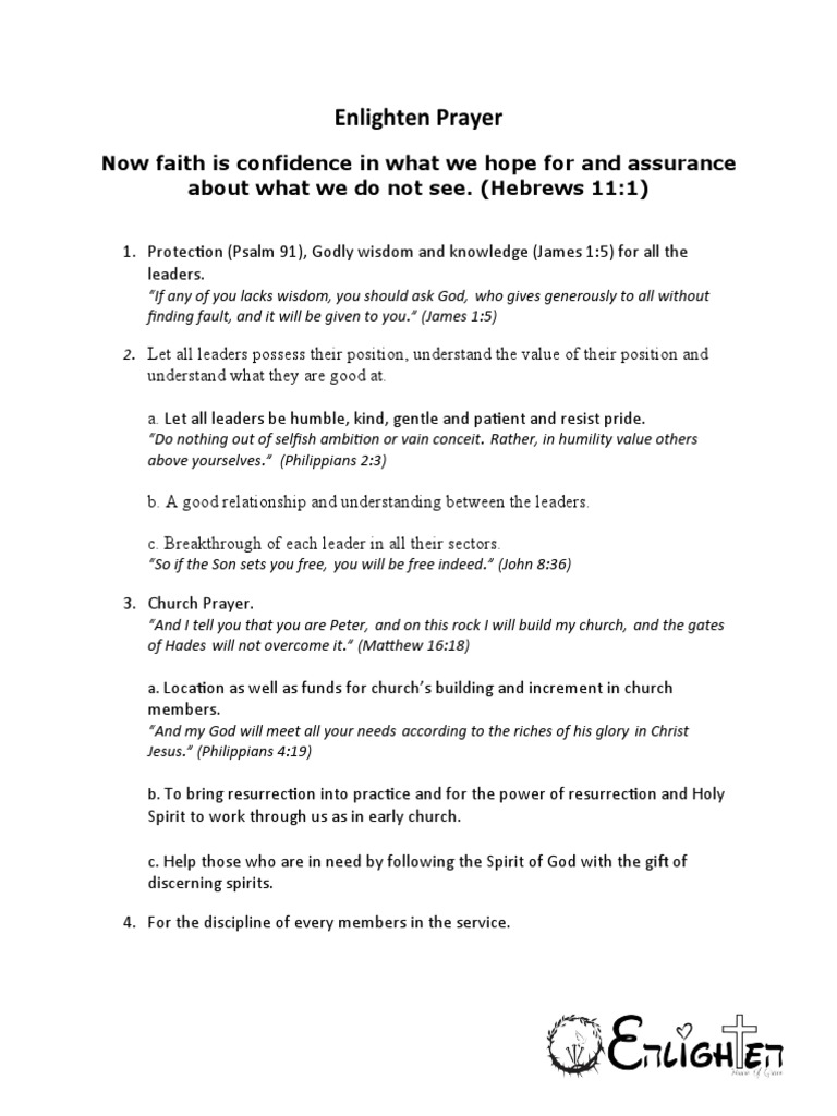 Enlighten Prayer | PDF | Jesus | Prayer