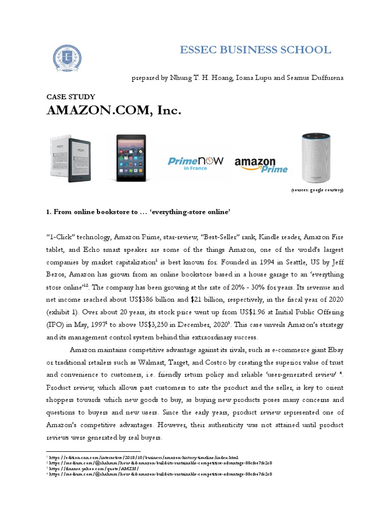 Amazon Case Study For Class 2021 | PDF | Employment | Online Shopping