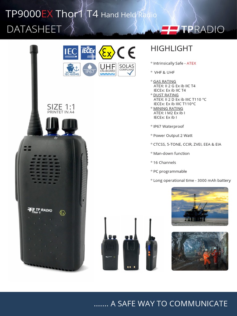 TP9000 Thor1 T4 Datasheet: Tpradio | Download Free PDF | Decibel | Wireless