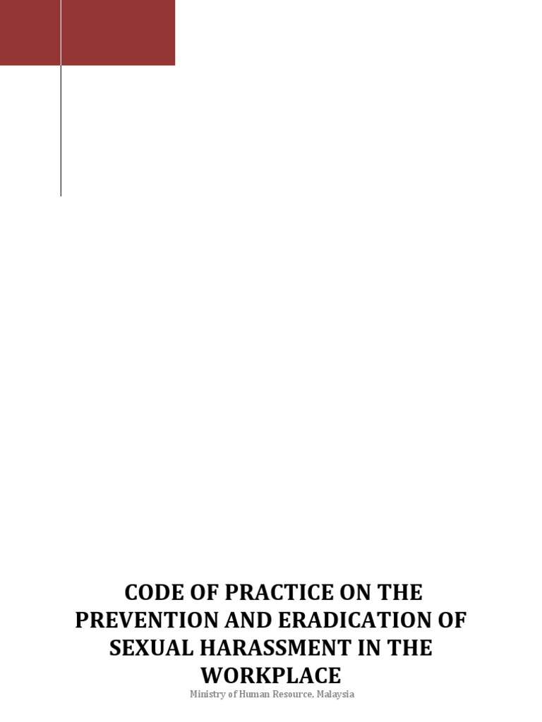 Code Of Practice On The Prevention And Eradication Of Sexual Harassment