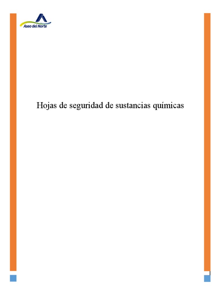 Hojas de Seguridad de Sustancias Químicas | PDF