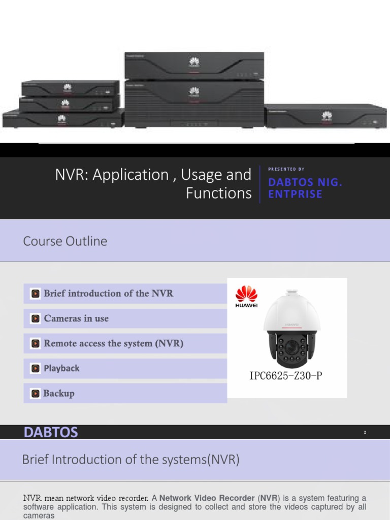 NVR: Application, Usage and Functions: Dabtos Nig. Entprise | PDF ...