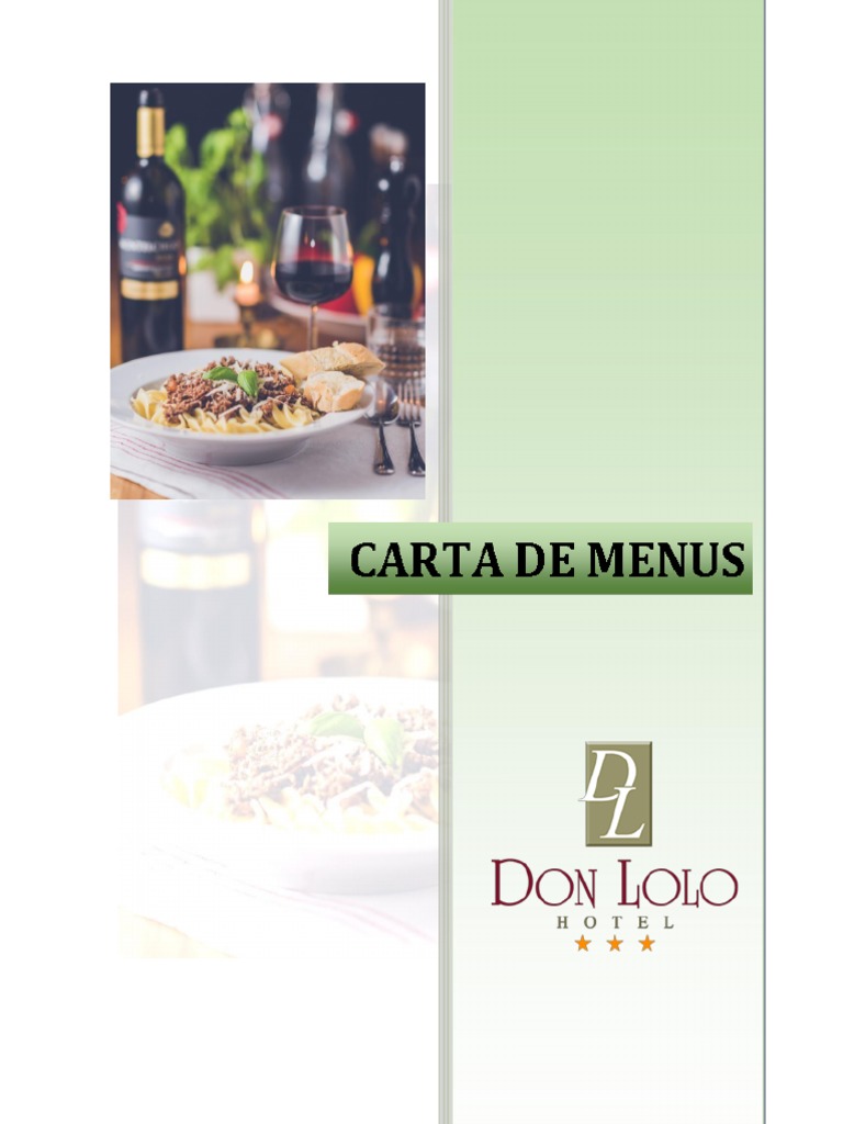 Menús Don Lolo 2021 Actualizado | PDF | ensalada | Preparación de ...