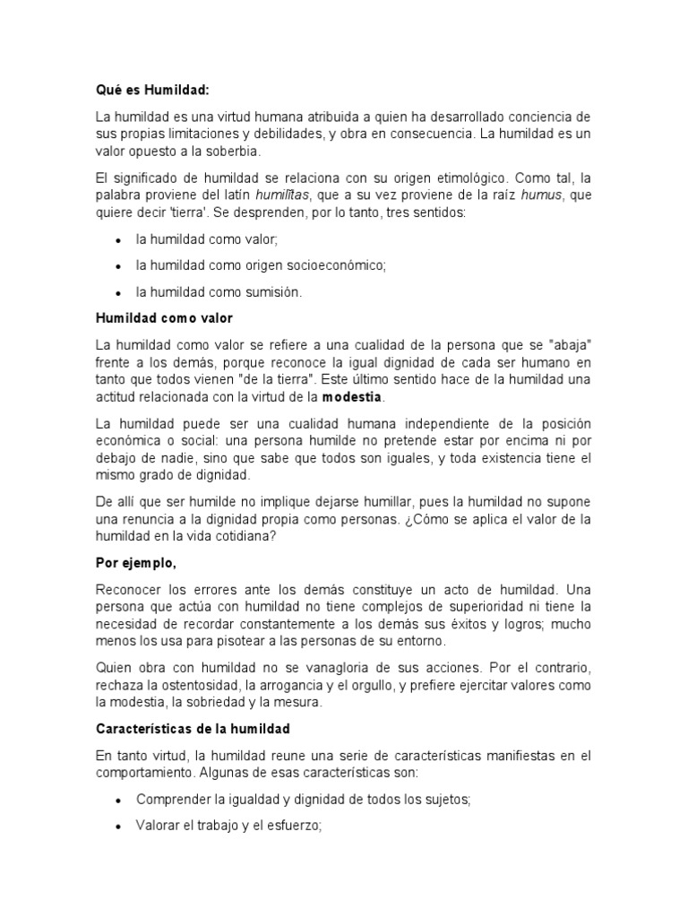 Qué Es Humildad | PDF