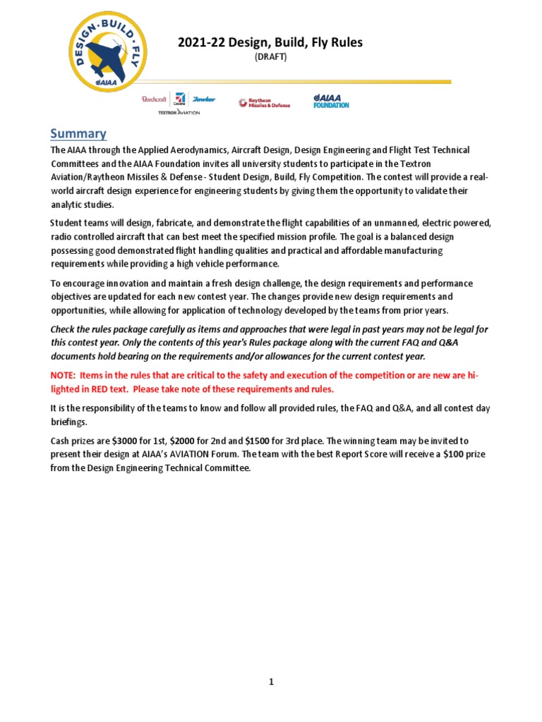DBF Rules 2022 | PDF | Aircraft | Takeoff