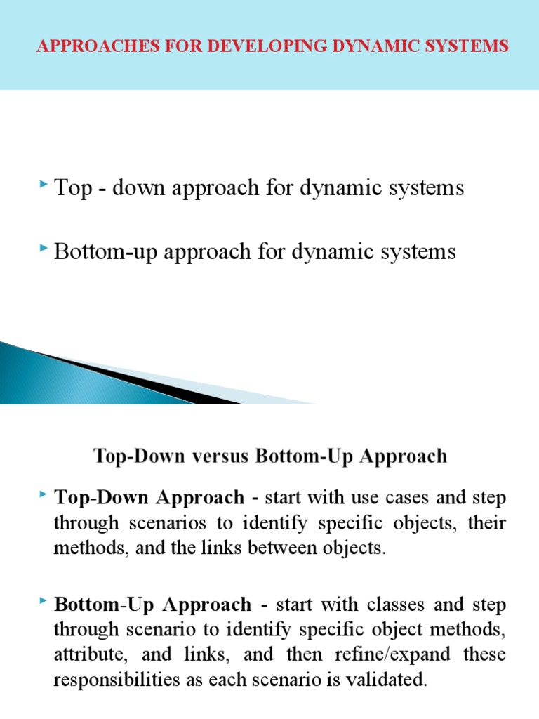 Approaches For Developing Dynamic Systems | PDF | Use Case | Top Down ...