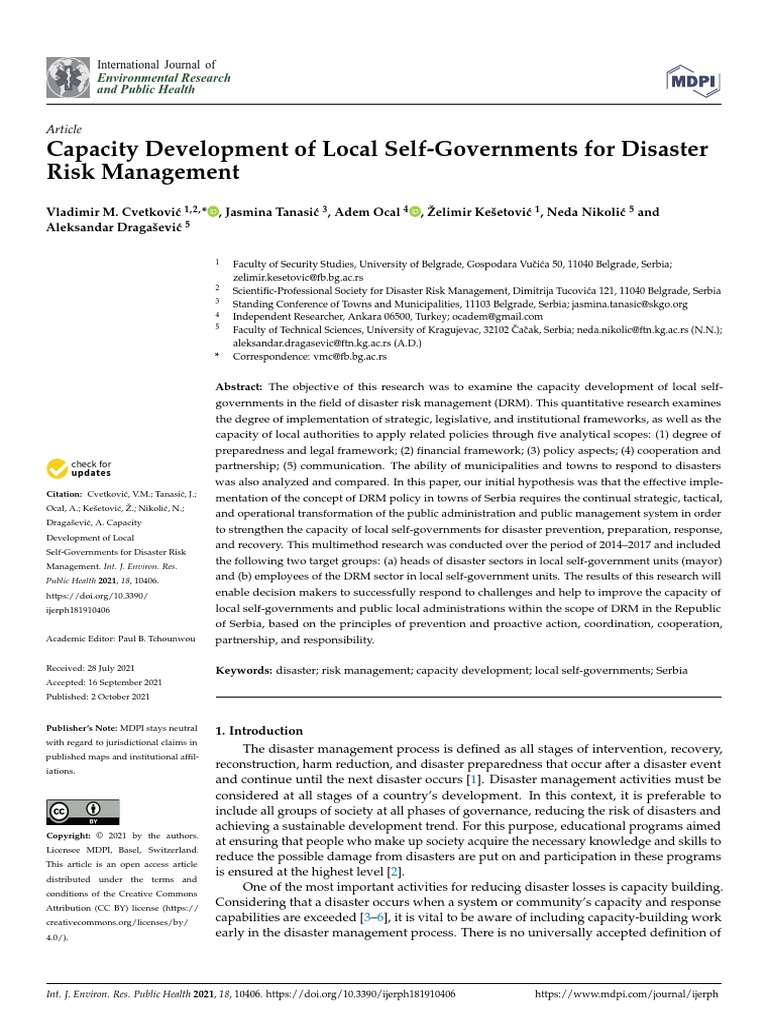 Capacity Development of Local Self-Governments For Disaster Risk ...