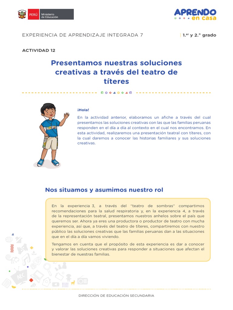 Exp7 Secundaria 1y2 Exploramosyaprendemos Act012 | PDF | Aprendizaje | Teatro