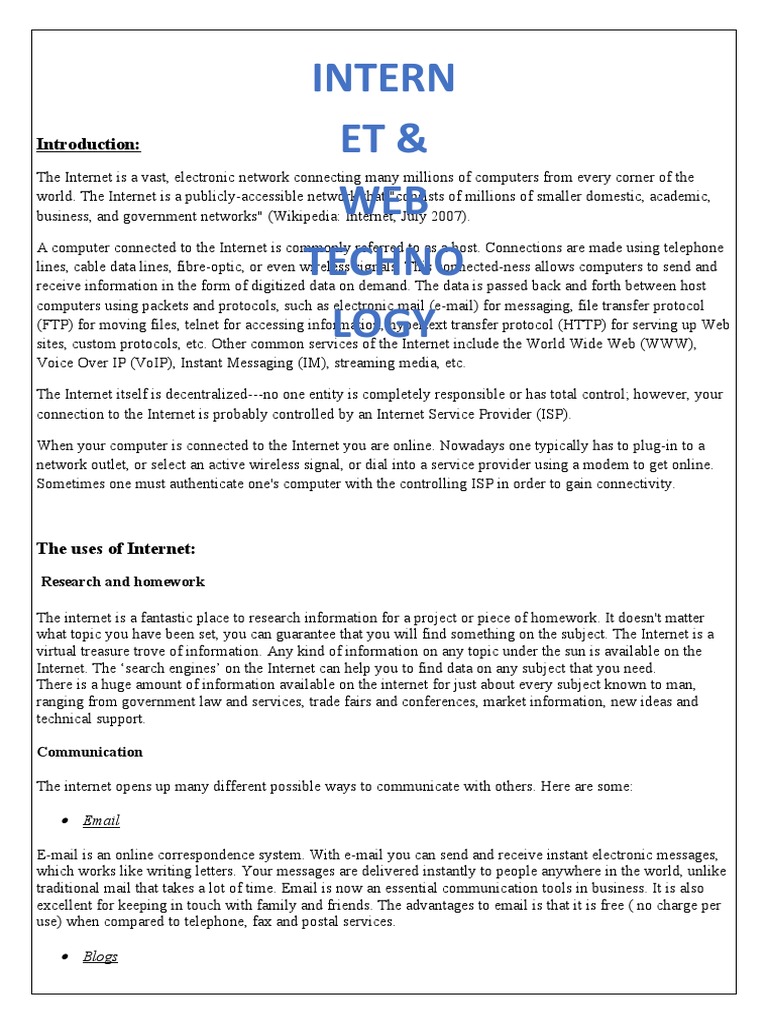 Internet & Web Technologies | PDF | Html Element | Html