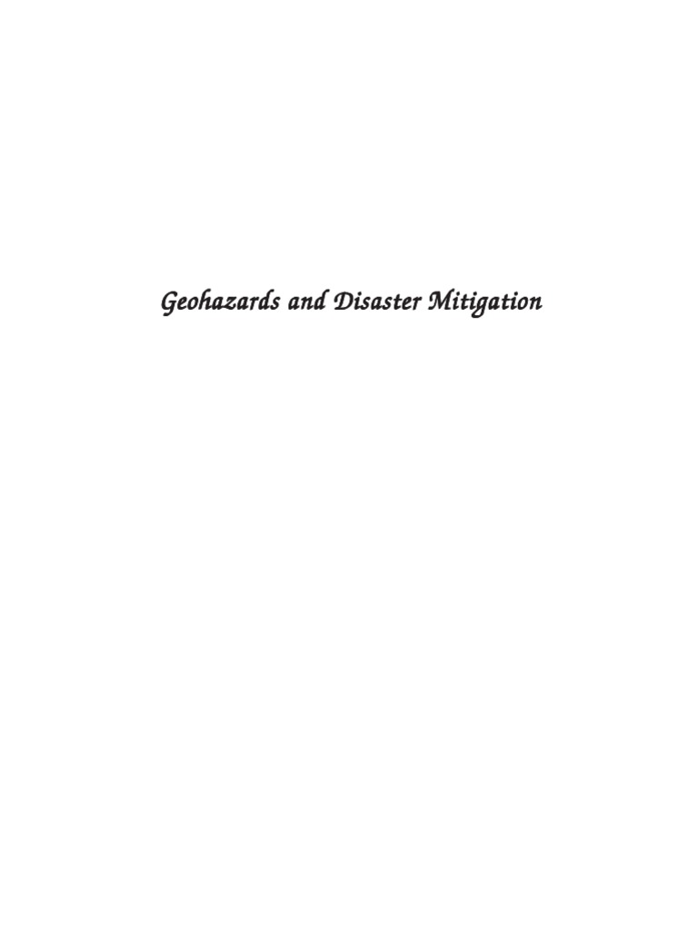 7-Geohazards and Disaster Mitigation | PDF | Landslide | Geotechnical ...