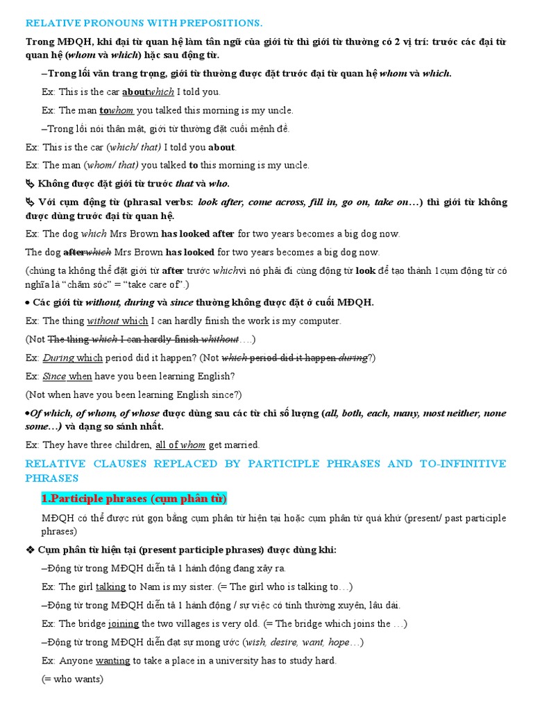 Reduce Relative Clauses. Theory | PDF