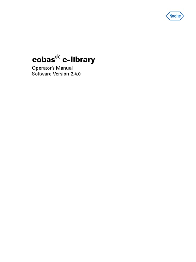 Cobas E-Library: Operator's Manual Software Version 2.4.0 | PDF ...
