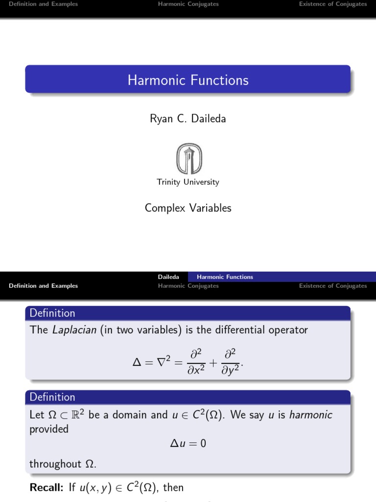 Harmonic Functions: Ryan C. Daileda | PDF | Function (Mathematics) | Analytic Function