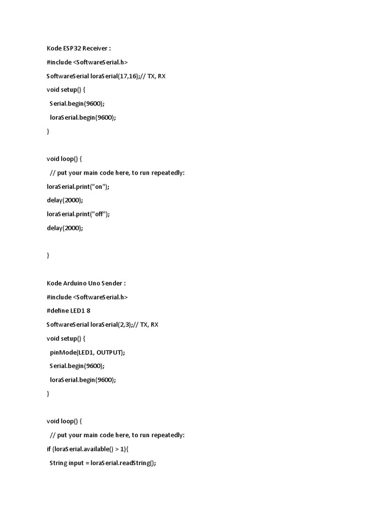 Kode ESP32 Receiver | PDF | Teaching Methods & Materials | Computers
