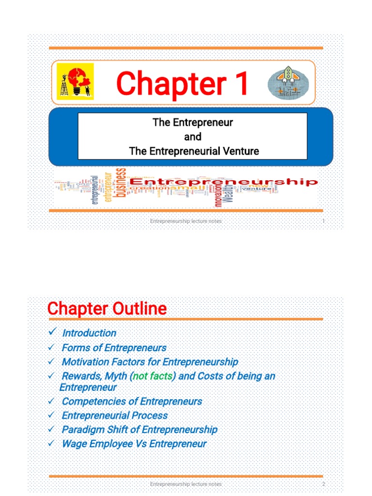 Entrepreneurship Chapter 1 | PDF | Entrepreneurship | Employment