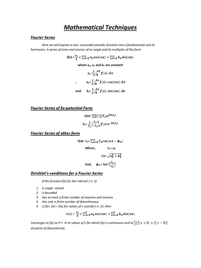 Fourier Series and Laplace Transform Techniques | PDF | Fourier Series ...